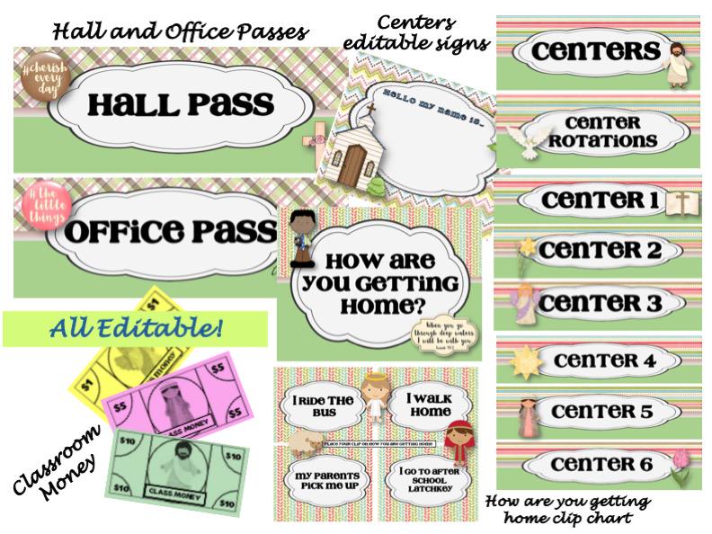 Christian Classroom Editable Decoration Set-252 Pages - Etsy