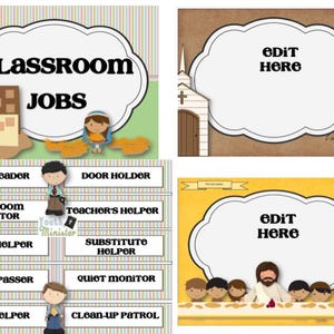Christian Classroom Editable Decoration Set-252 Pages - Etsy