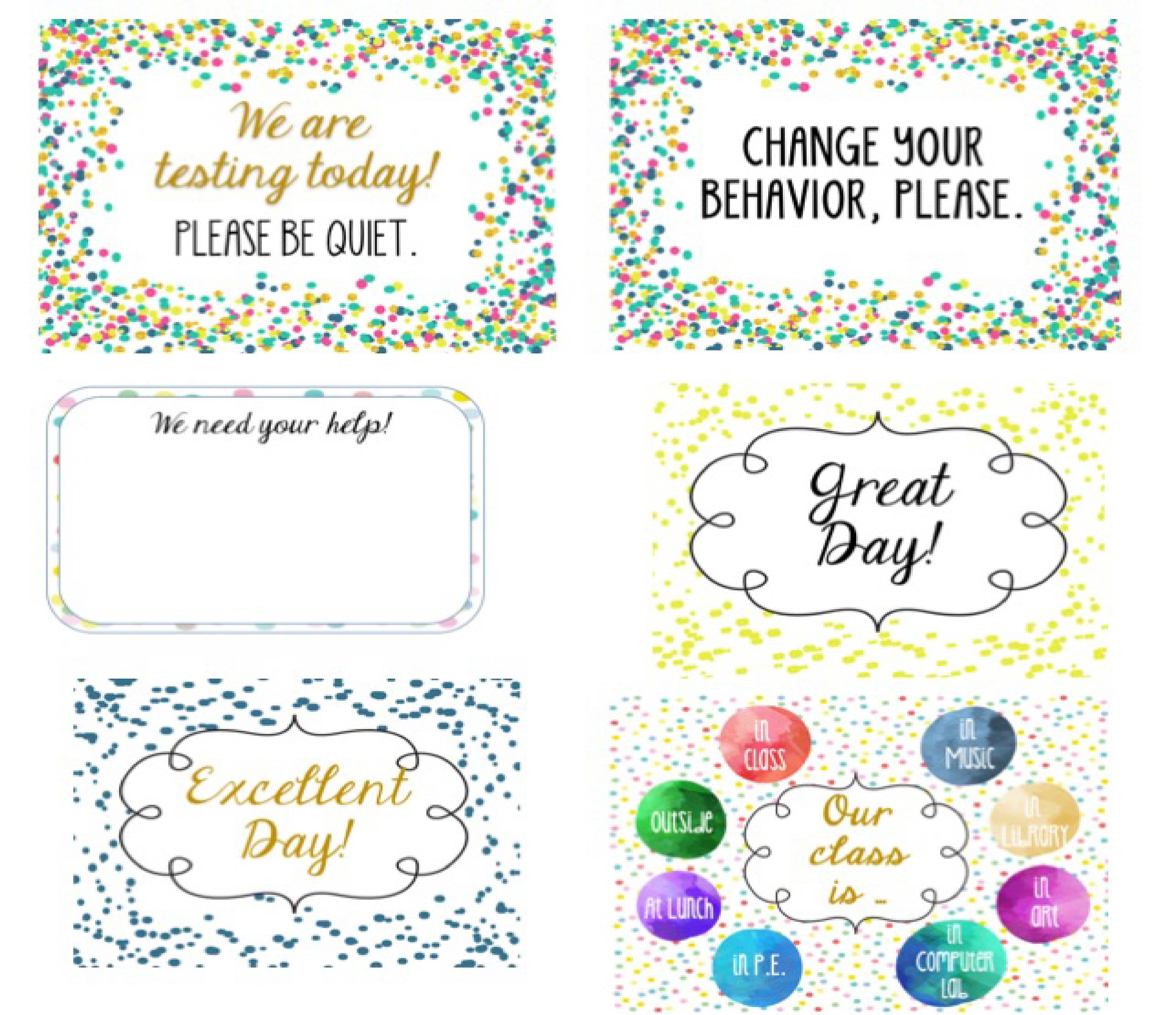 Classroom Decoration Bundle-confetti Theme and Editable - Etsy