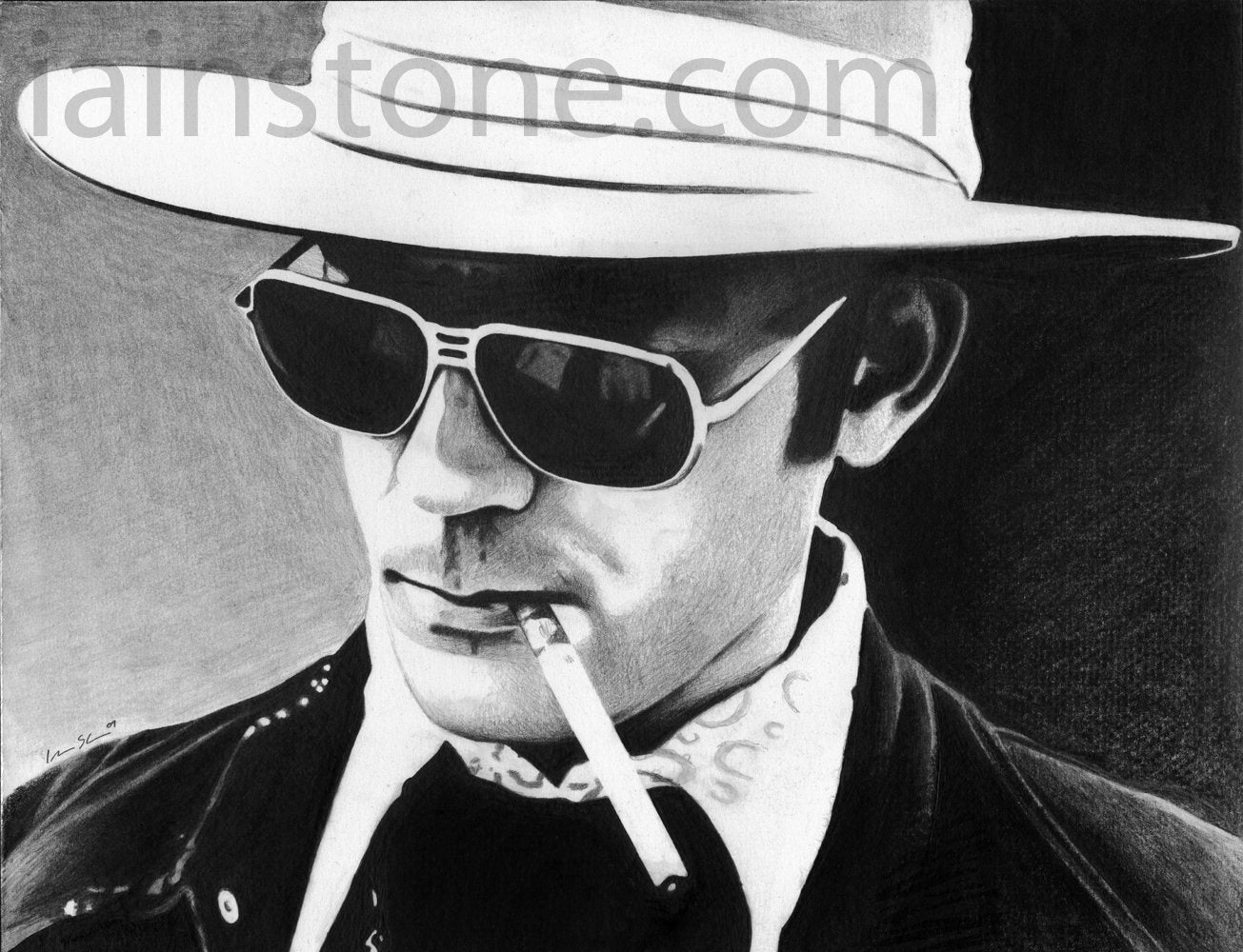Hunter S. Thompson Pencil Drawing print - Etsy