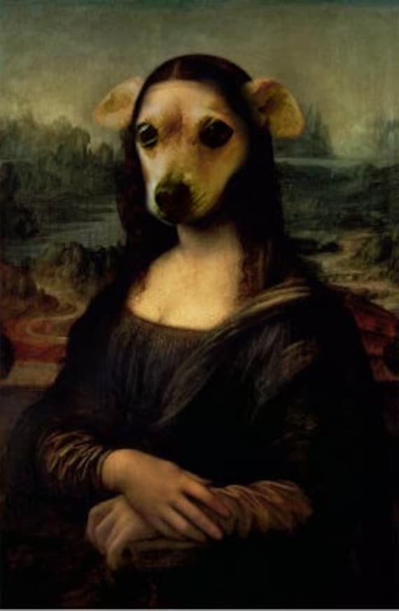 Mona Lisa with custom pet portrait: digital file | Etsy