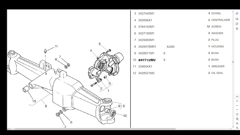 MASSEY FERGUSON MF 1040 Parts Manuals - 140pg Exploded Diagrams for ...