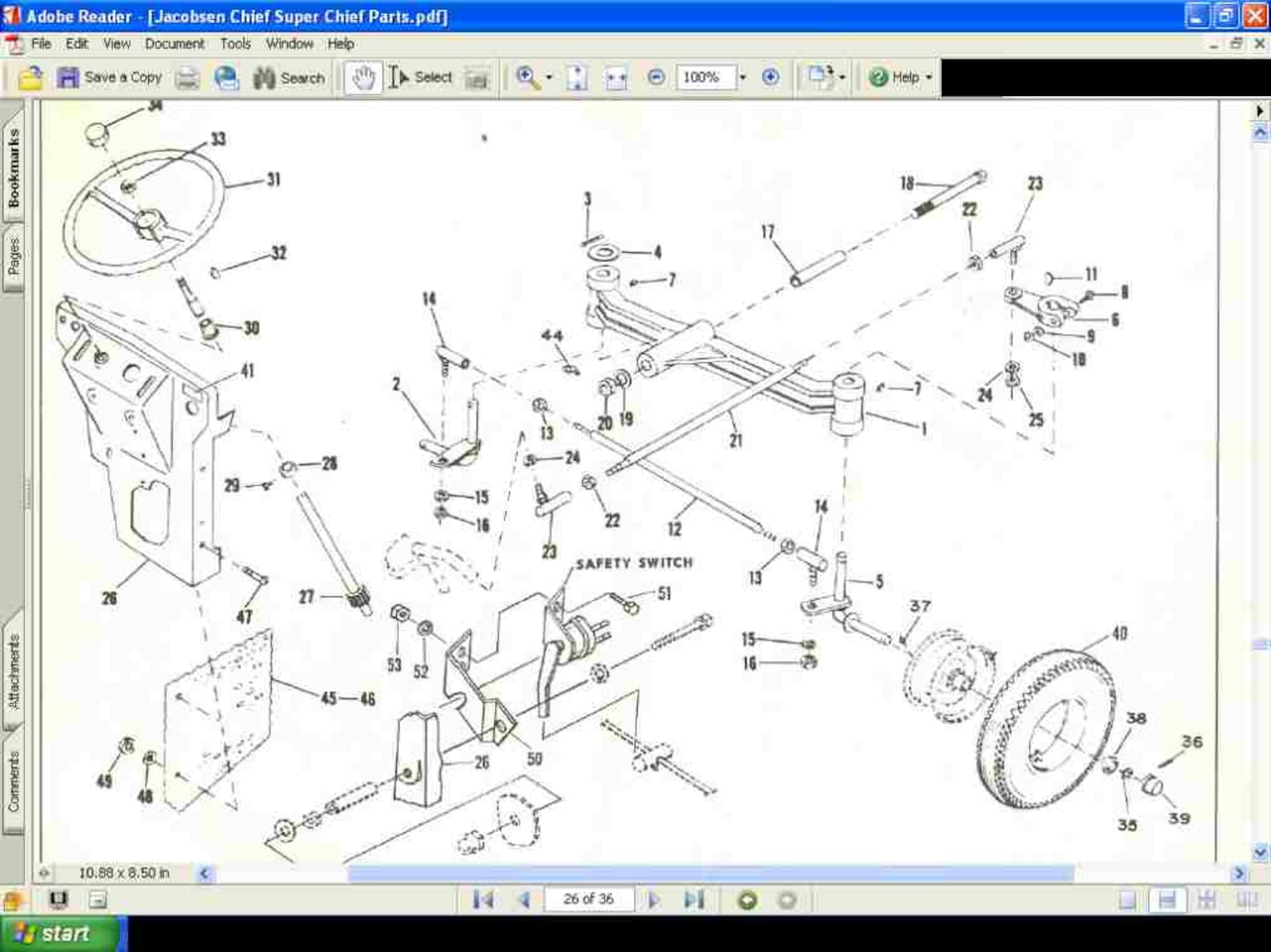 JACOBSEN TRACTOR Operationss and Parts Manuals -90pgs for 800 1000 1200 ...