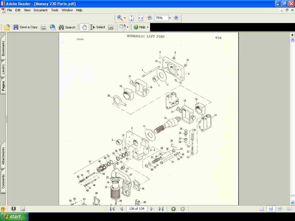 MASSEY FERGUSON MF 230 Tractor Parts Manual 130pgs With Exploded ...