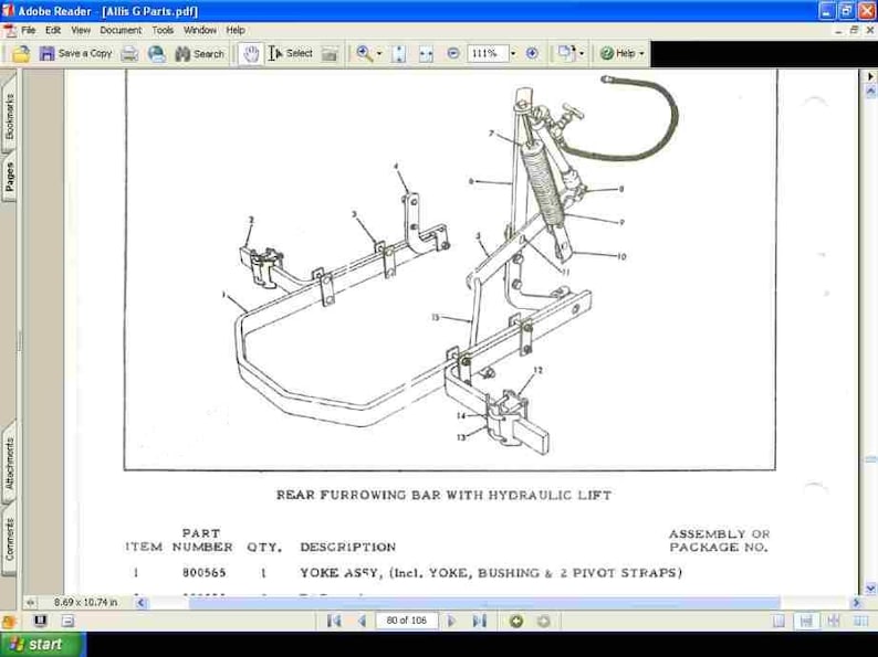 ALLIS Chalmers G TRACTOR Complete Parts Manual With Detailed Exploded ...