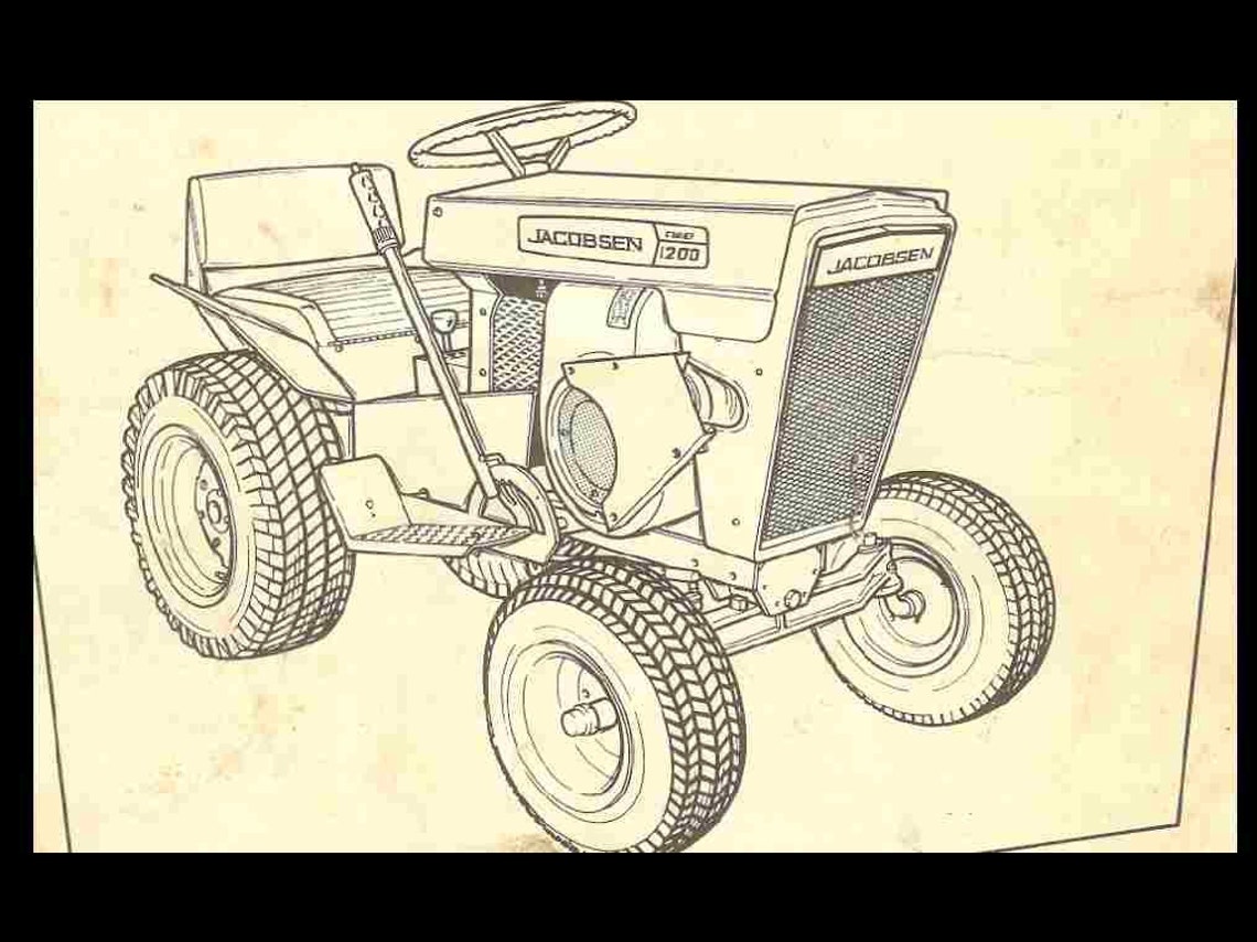 JACOBSEN TRACTOR Operationss and Parts Manuals -90pgs for 800 1000 1200 ...