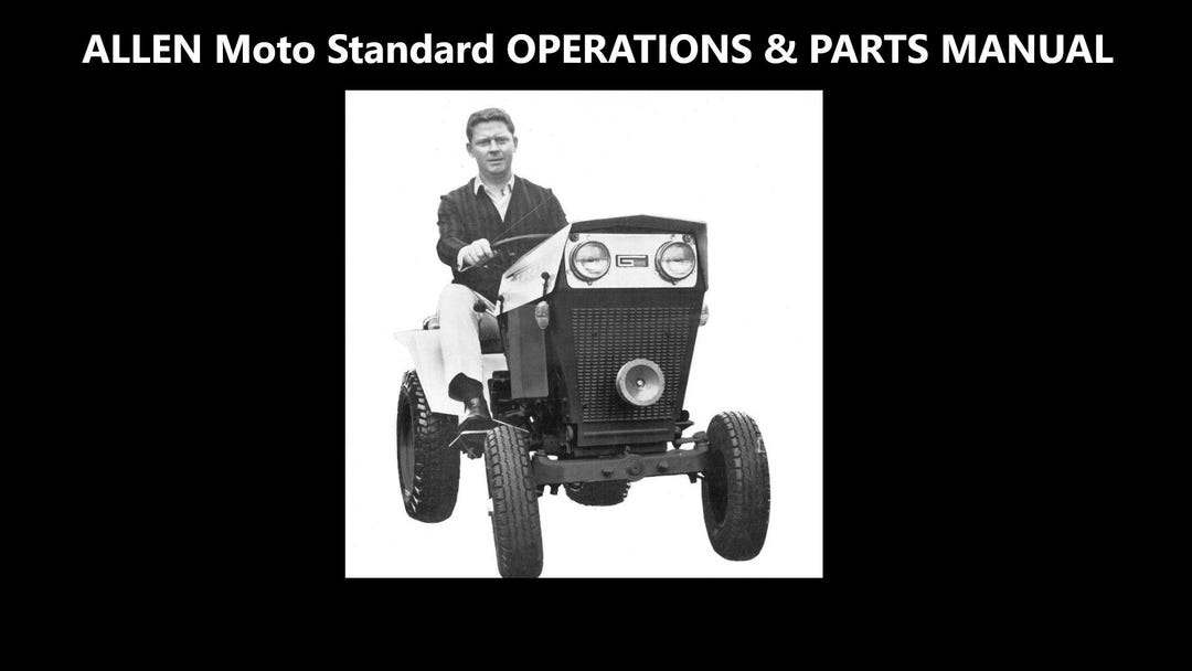 ALLEN Moto Standard Operations Parts Manual -75pgs W Service ...