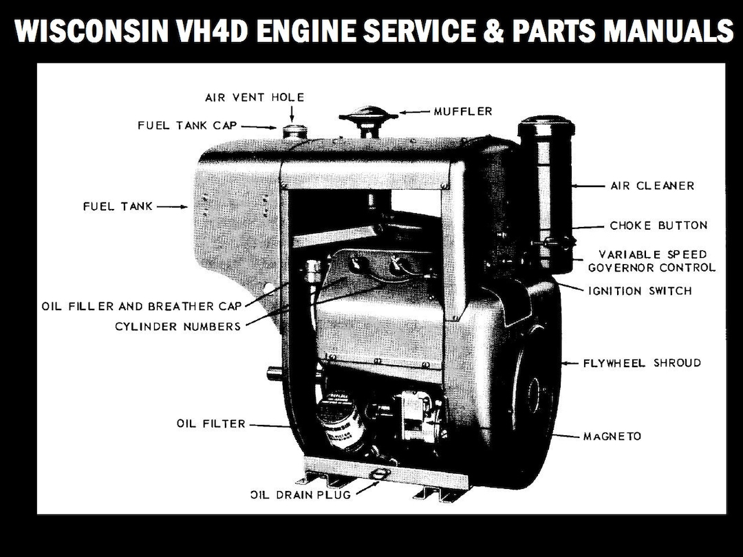 WISCONSIN VH4D Cylinder Engine Service & Parts Manual - 110 Pages for ...