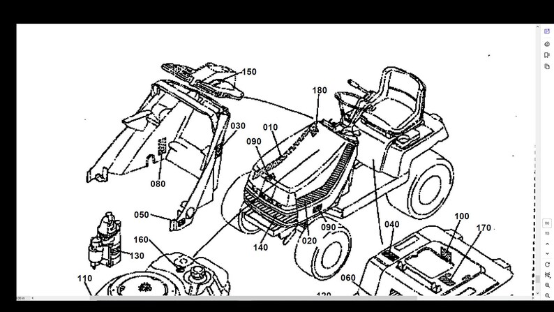 KUBOTA T1400 TRACTOR Mower Parts Manual -110pgs for T1400HST T1400H ...