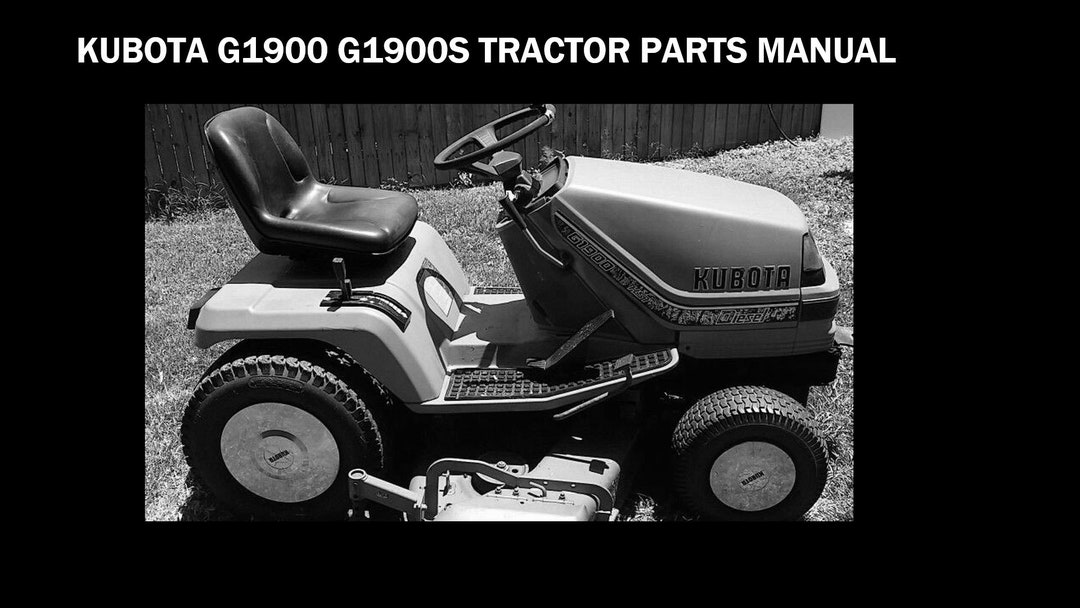 KUBOTA G1900 TRACTOR Parts Manual 400pgs for G-1900 S G1900S Tractor ...