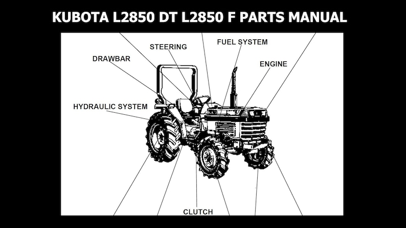 KUBOTA L2850 Tractor Parts Manual -610pgs With Detailed Exploded ...