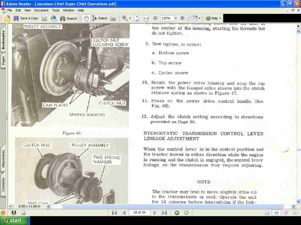 JACOBSEN TRACTOR Operationss and Parts Manuals -90pgs for 800 1000 1200 ...