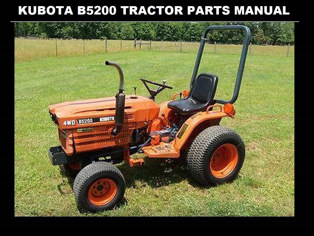 KUBOTA B5200 PARTS Manuals -175pgs for B 5200D 5200 D With Exploded ...