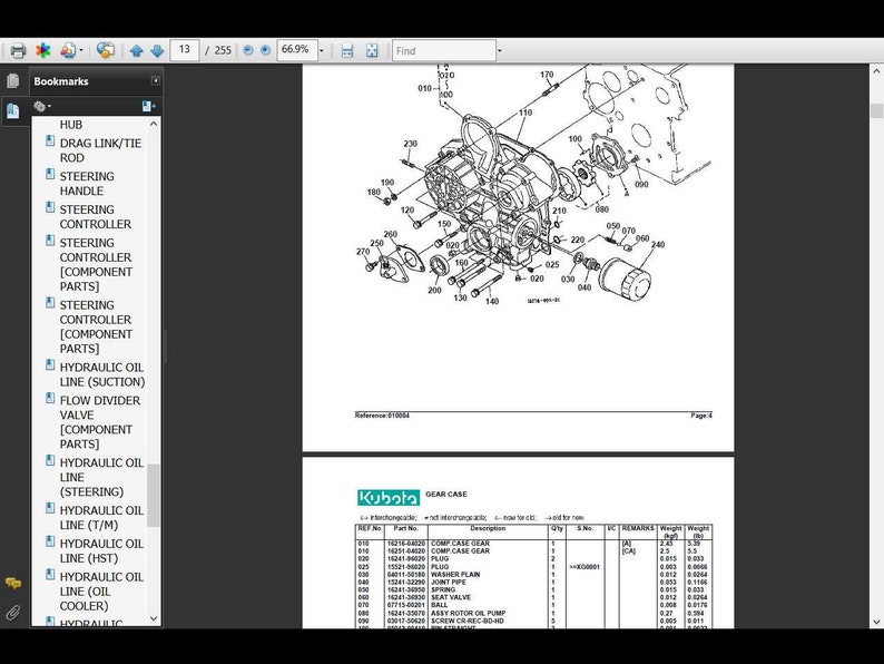 KUBOTA B2400 Tractor Parts Manual -550pg for B-2400 HSD HSE With ...