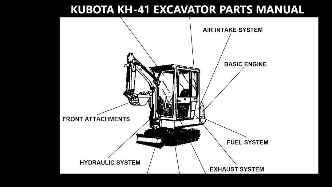 KUBOTA KH41 Parts Manual -210pgs With Exploded Diagrams & Part Number Lists to Aid in KH-41 KH ...