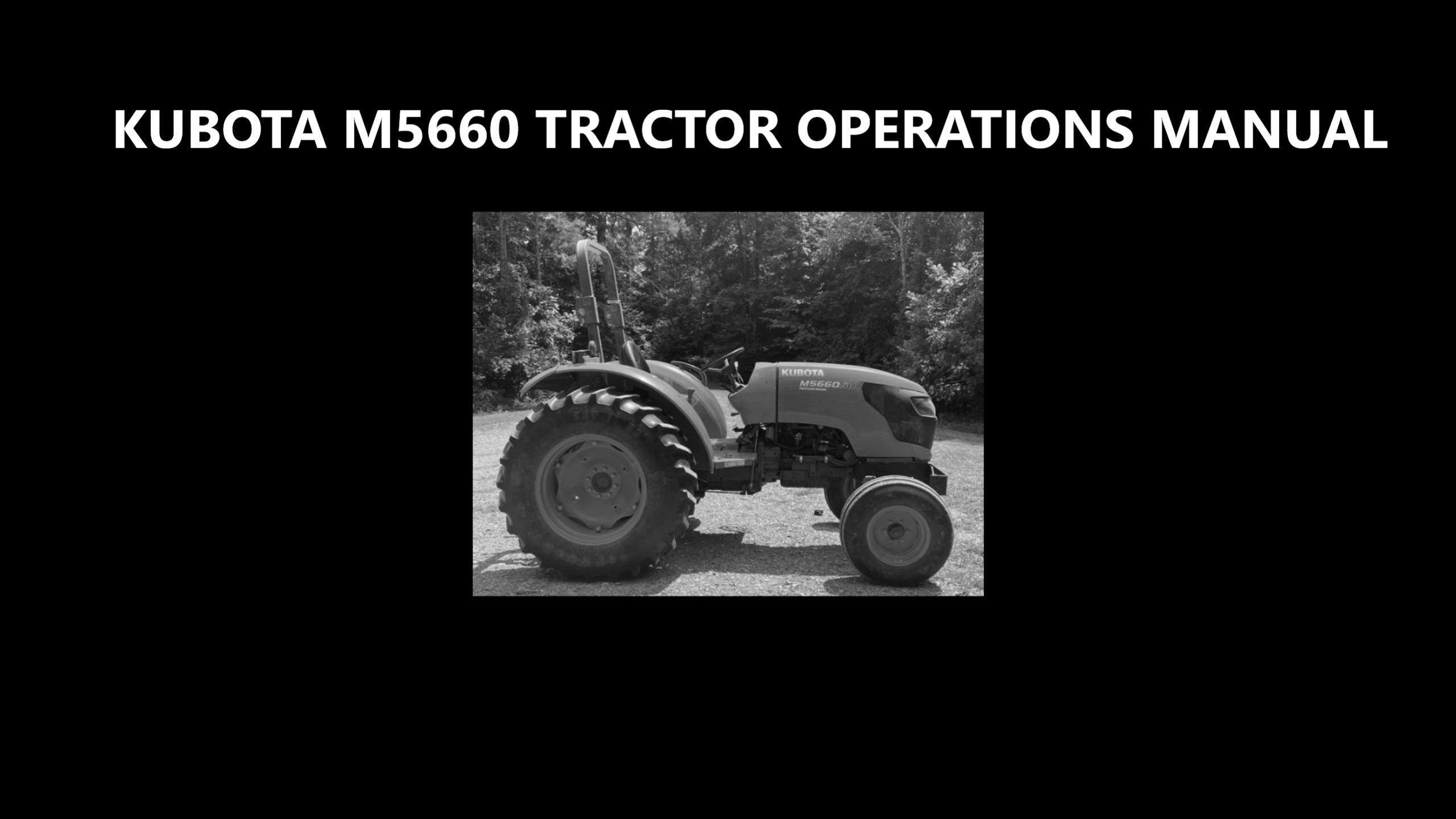 KUBOTA M5660 MANUAL for Tractor Operation & Maintenance -100pg for M ...