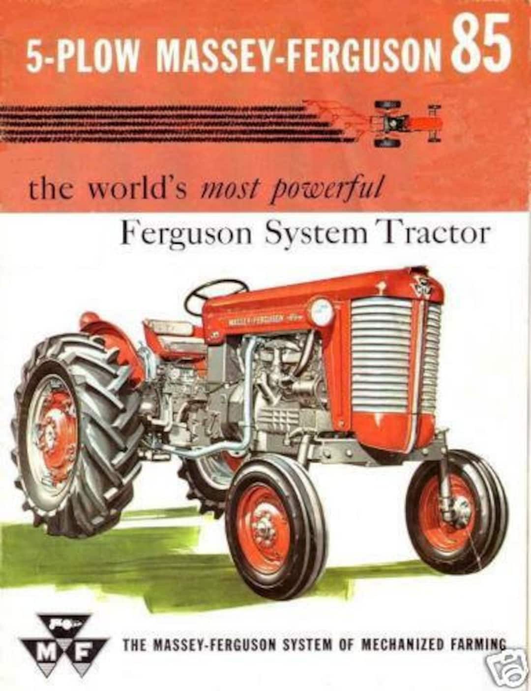 MASSEY FERGUSON MF 85 Operations Manuals -100 Pages for MF85 Tractor ...