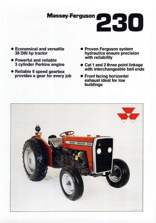 MASSEY FERGUSON MF 230 Tractor Parts Manual 130pgs With Exploded ...