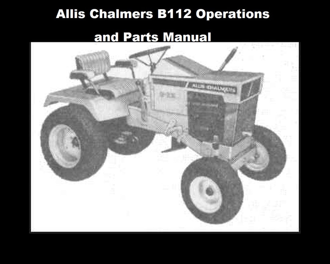 ALLIS CHALMERS B 112 Simplicity 3012 OPERATIONS Parts & Implement ...