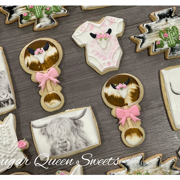 Highland Cow Baby Shower Cookies - Etsy