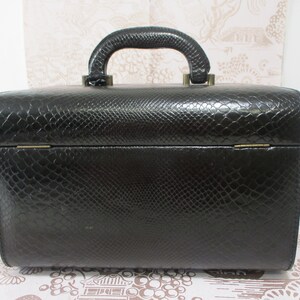 1960s French Vintage Black Croc/snake Embossed Leather Vanity/train ...