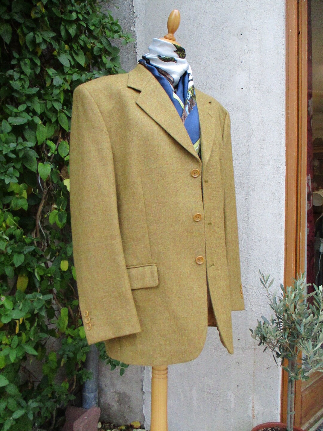 Vintage French Wool Tweed Jacket/ Sports Coat/jacket 44" Chest 3 Button ...