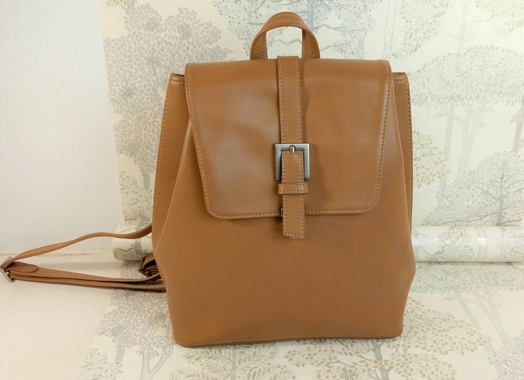 Vintage French Texier Tan Leather Backpack Bag High Quality Very Good ...