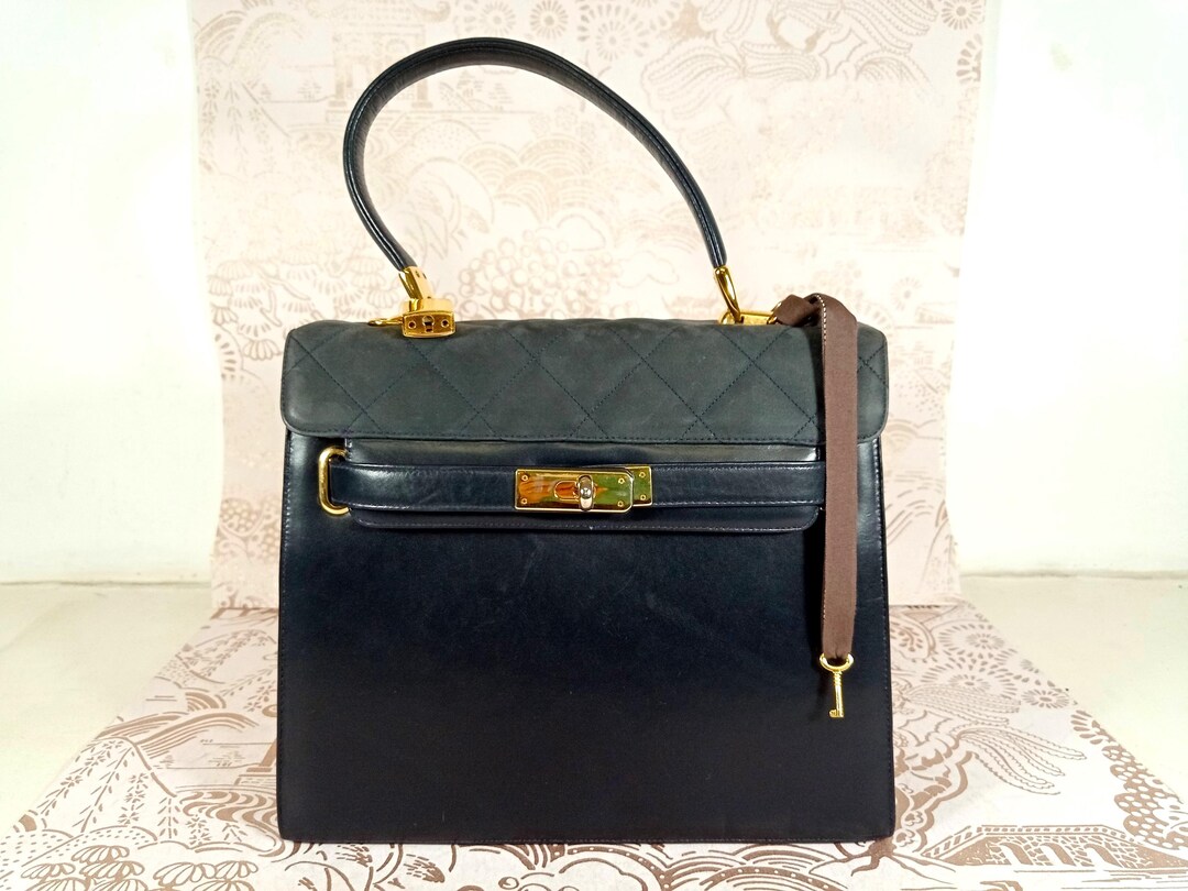 Superb Italian Valentino Orlandi Classic Leather Top Handle Bag/purse ...