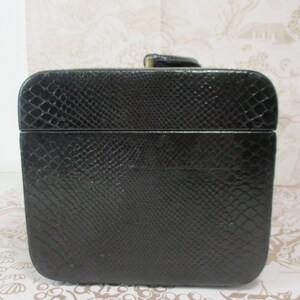 1960s French Vintage Black Croc/snake Embossed Leather Vanity/train ...