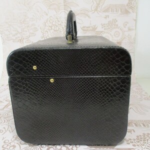 1960s French Vintage Black Croc/snake Embossed Leather Vanity/train ...