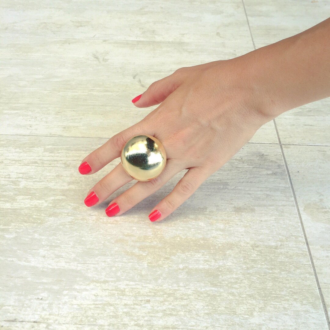 Large Chunky Statement Ring , Big Boho Ring , Bombastic Gold Plated ...