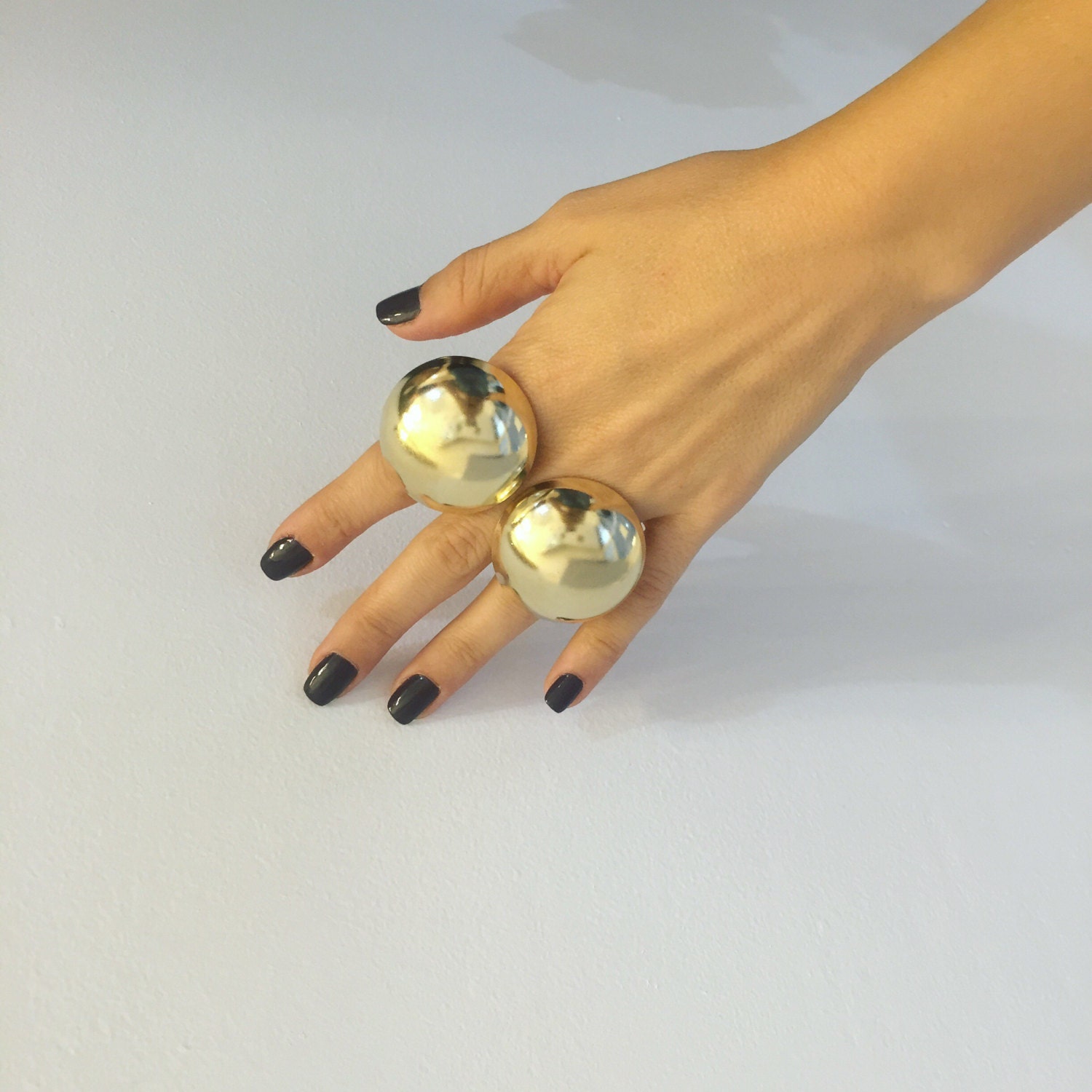 Large Chunky Statement Ring , Big Boho Ring , Bombastic Gold Plated ...