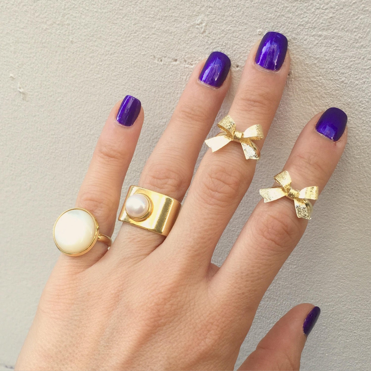 Gold Bow Midi Ring , Adjustable Bow Ring , Above Knuckle Ring. - Etsy ...