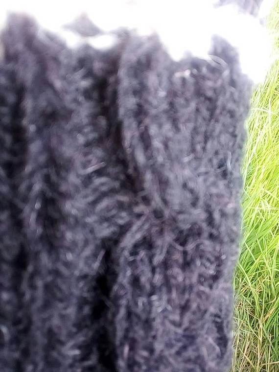 Women's Clothing Black Hand knit welly socks,pure wool hunter liners ...