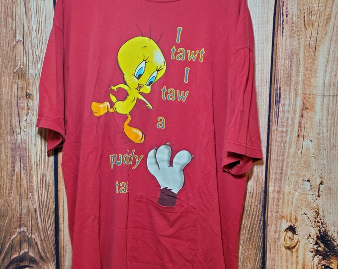 Warner Bros 1999 Tweety Bird Pocket Adult Nightgown One Size Fits Most ...