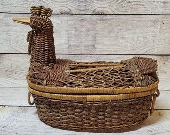 Chicken Wicker Basket - Etsy