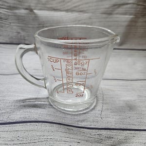 Vintage Pyrex Glass 1-cup/8 Oz Measuring Cup 508 Red Letters 1960s - Etsy