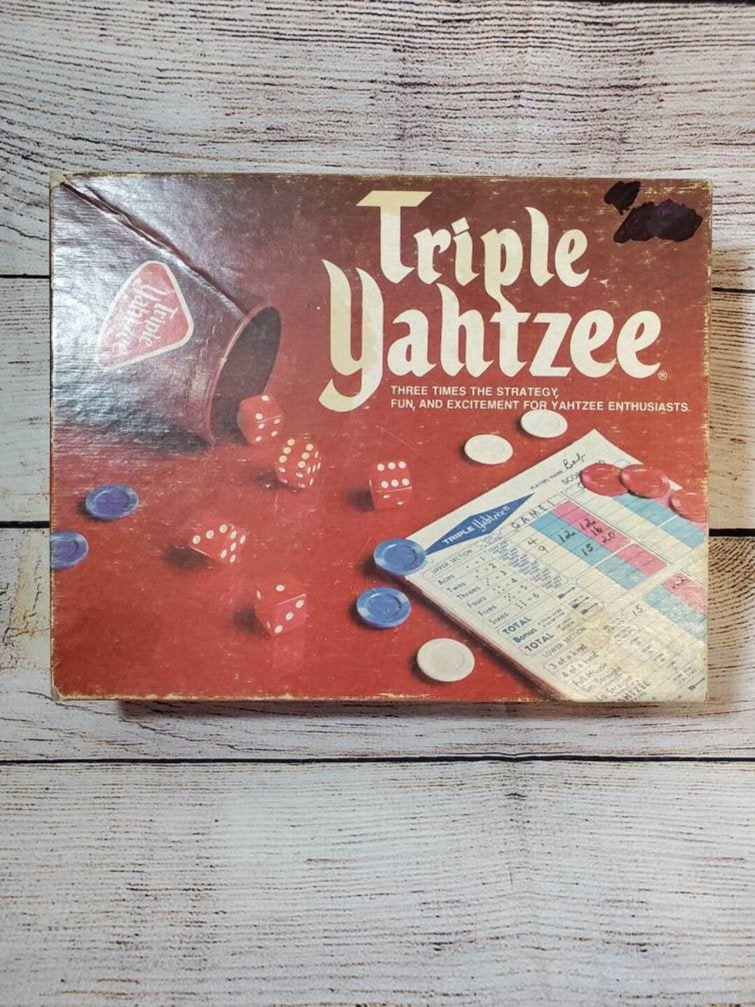 Vintage Triple Yahtzee Game 1975 Milton Bradley E.S. Lowe - Etsy