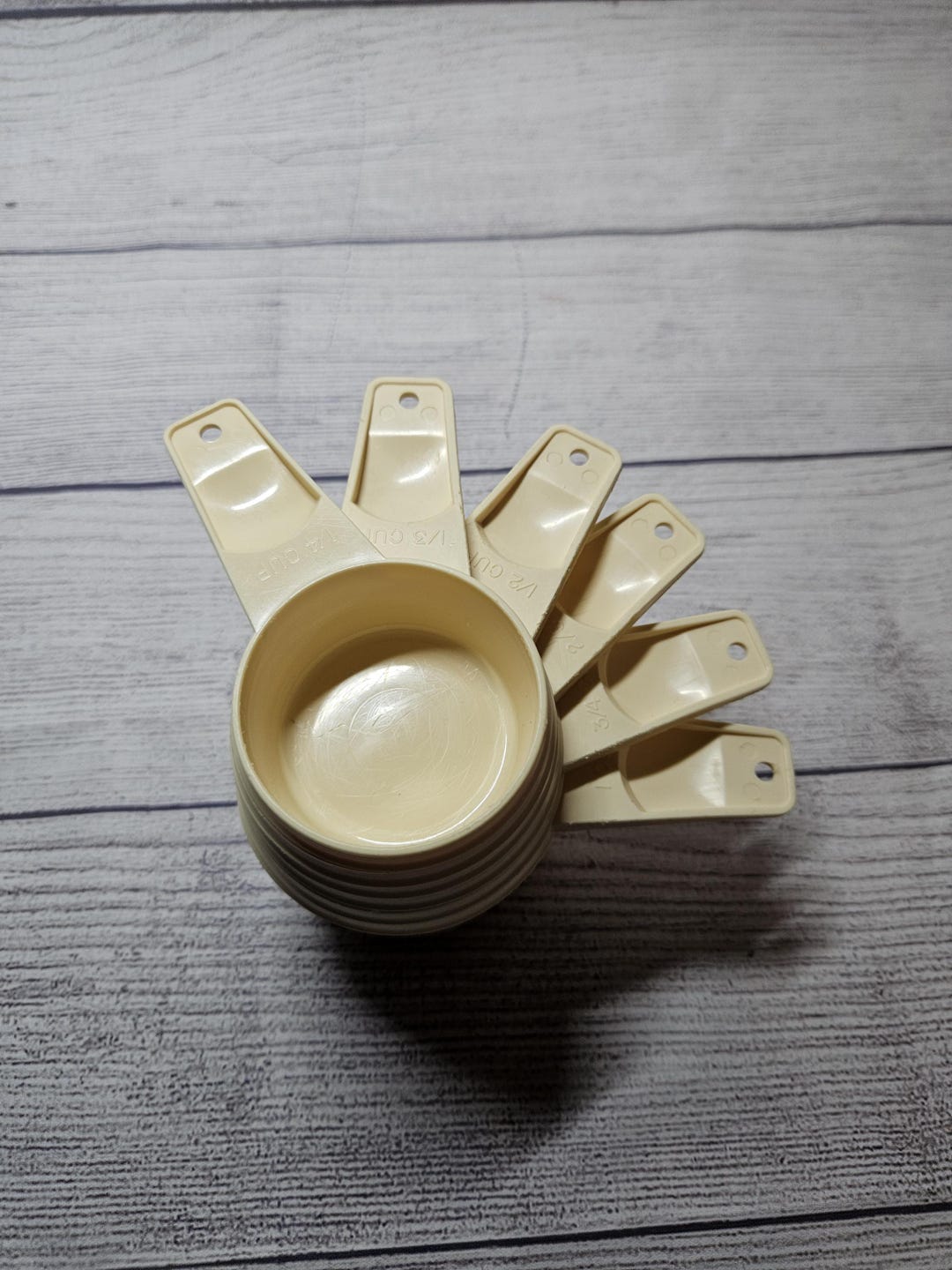Vintage Tupperware Measuring Cups Set of 6 CREAM 1970s Baking Kitchen ...