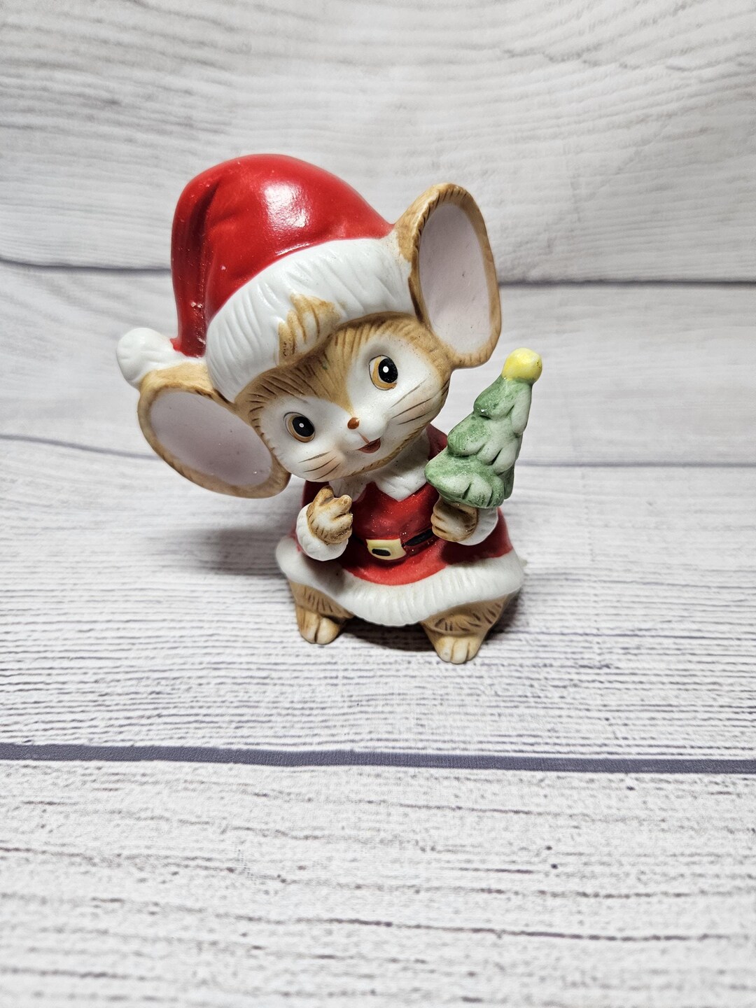 Vintage Homco HOME INTERIORS Christmas Mouse W/ Tree 5405 Christmas ...