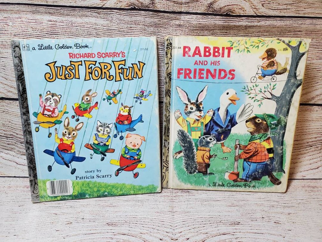 Richard Scarry Golden Book Pair just for Fun and rabbit and His Friends ...