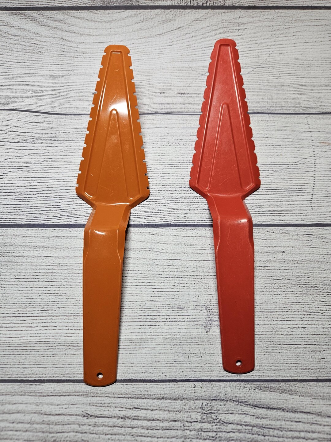 Vintage Tupperware Pie Cake Cutter Server Knife Set of 2 Orange & Red ...