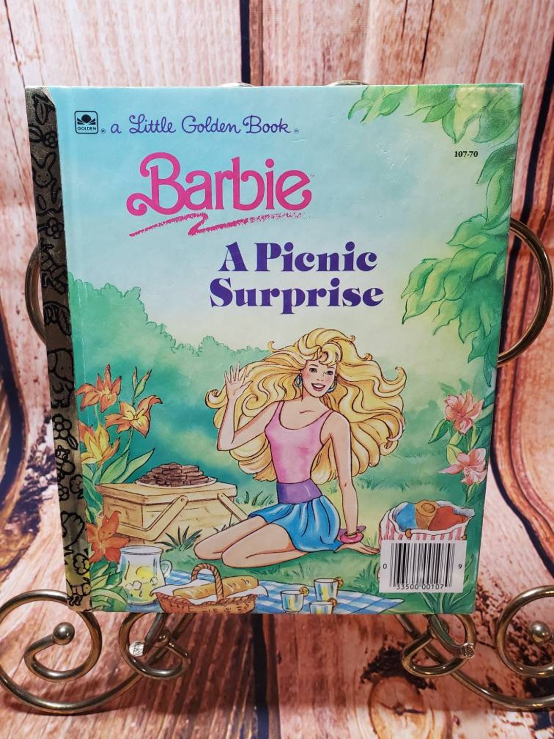 Vintage BARBIE Little Golden Book a Picnic Surprise 1990 Leslie Mcguire ...