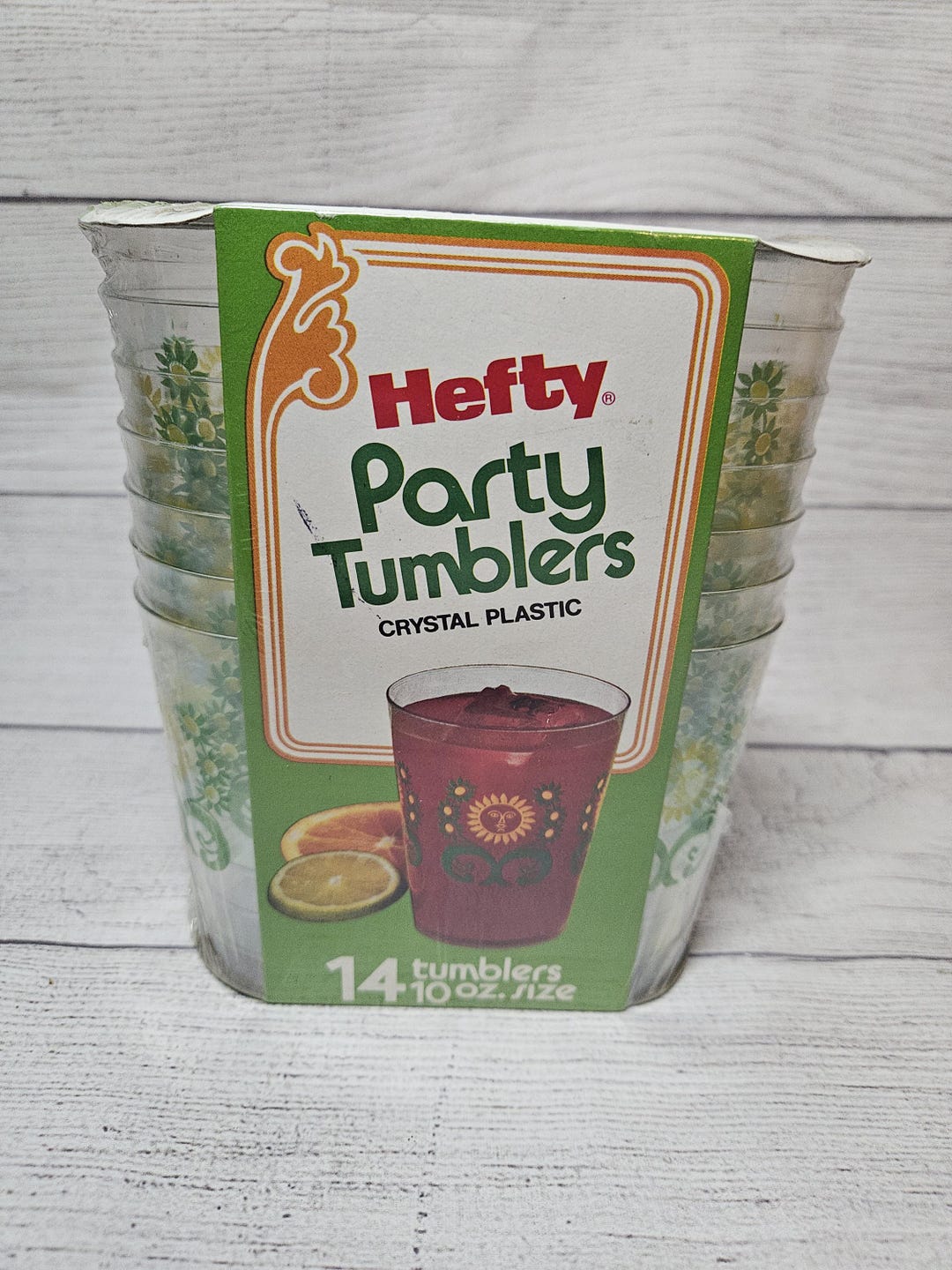 Vintage HEFTY Party Tumblers - Crystal Plastic - Pack of 14 - NEW Old ...