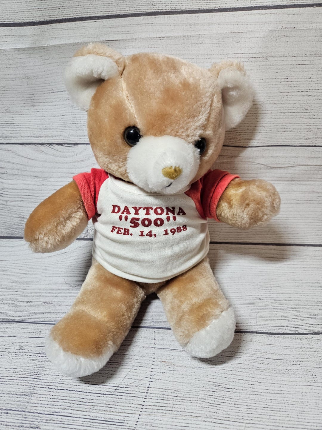 Vintage DAYTONA "500" Teddy Bear Plush - February 14, 1988 - Stephen ...