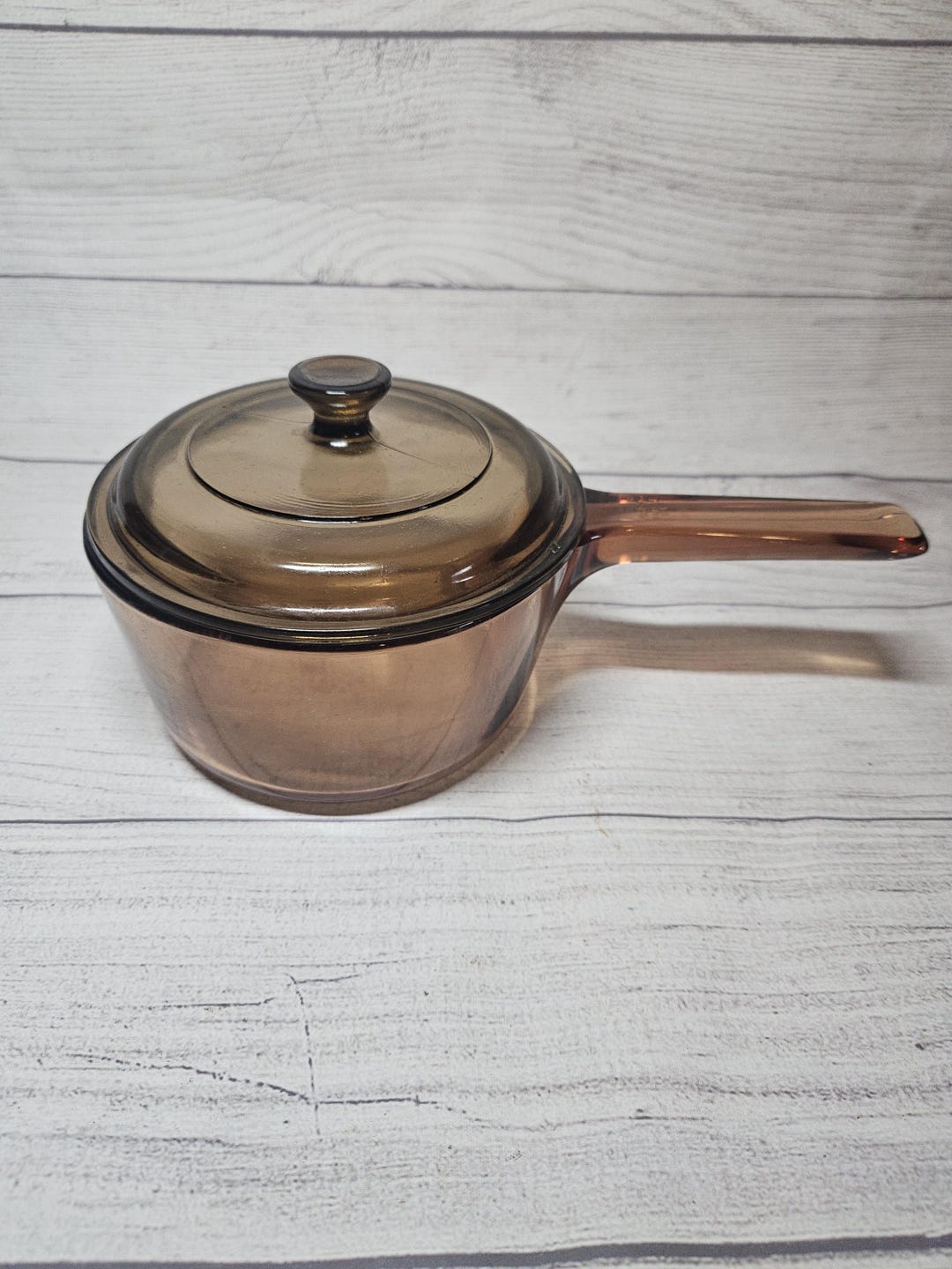 Pyrex Corning Vision Ware Glass Saucepan With Lid - Amber Colored - 6. ...
