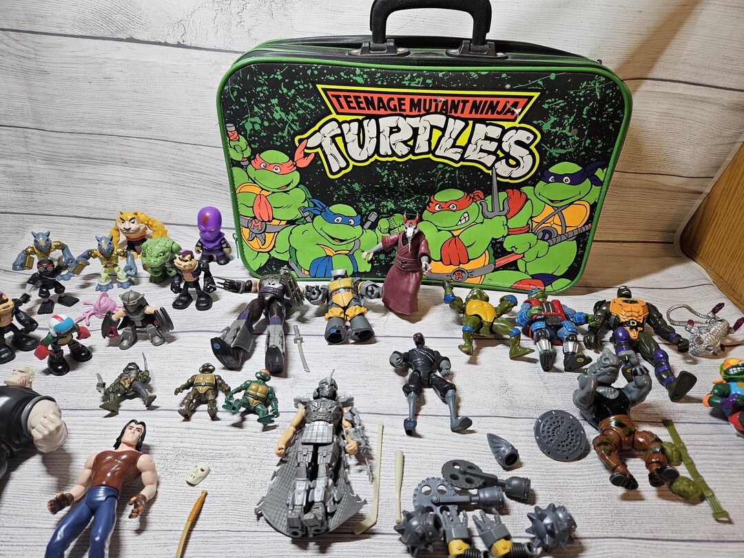 Vtg TMNT 1989 Teenage Mutant Ninja Turtles SUITCASE With Various ...