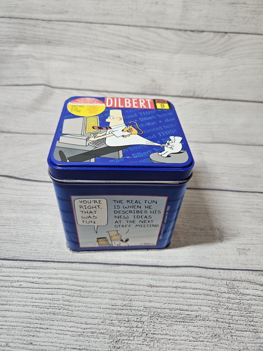 Vtg Dilbert Disk 100 EMPTY Square Tin 1998 Series 1 Limited Edition ...