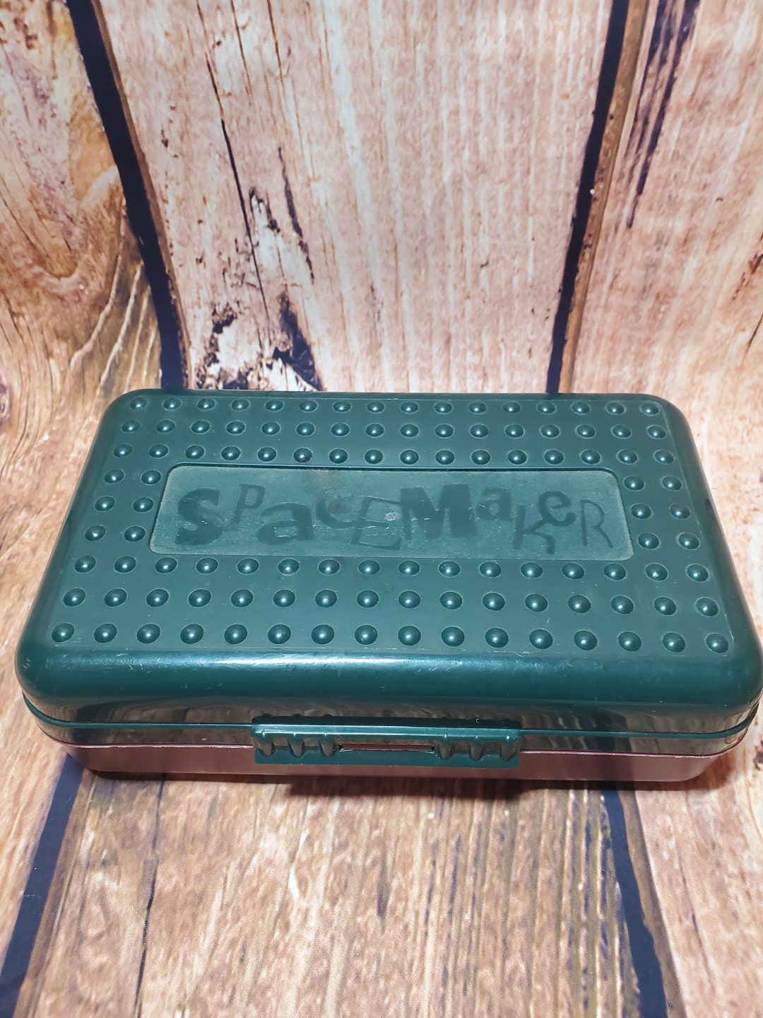 Vintage Spacemaker Pencil Box Arts Crafts 1990s Dark Green & Burgundy 8 ...