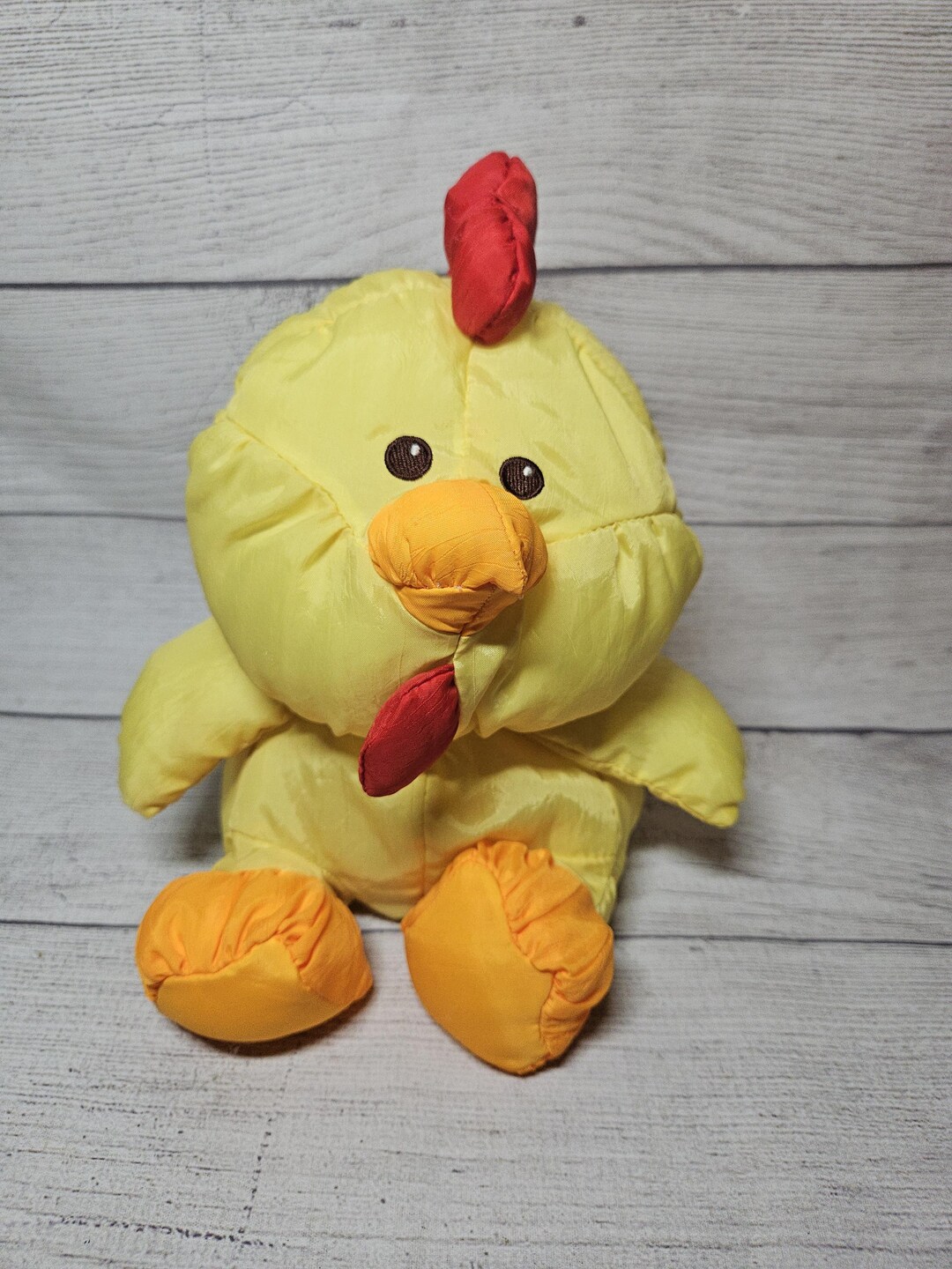 Vintage 1997 Fisher Price Puffalump CHICKEN Plush Toy - Yellow & Red ...